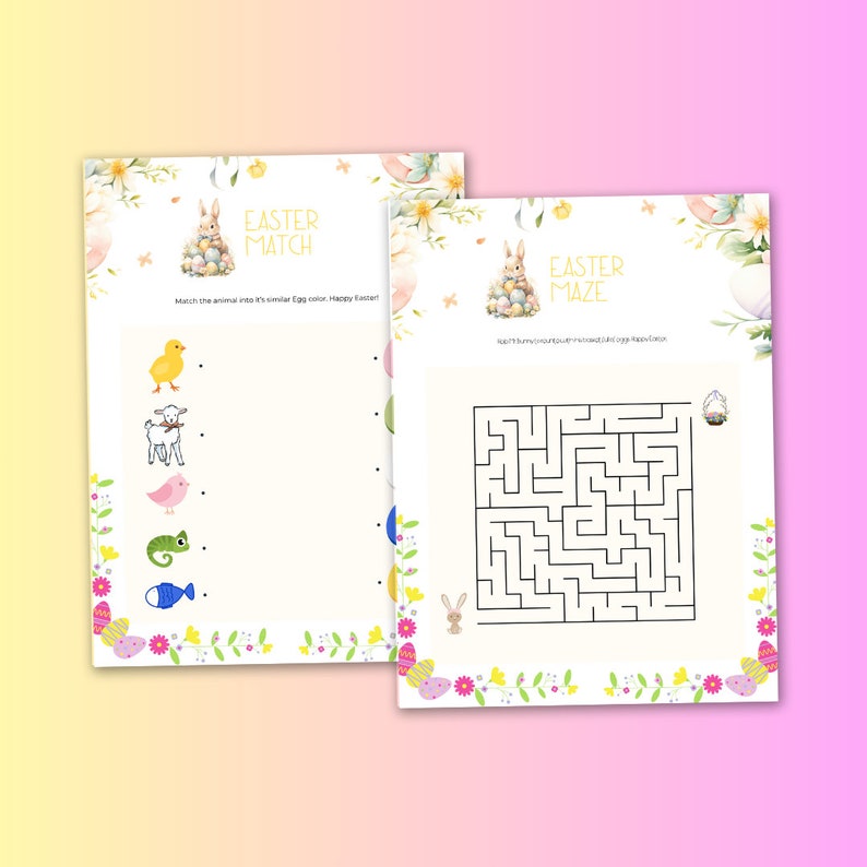 Egg-cellent Easter Fun: Printable Activity Sheet Set - Etsy