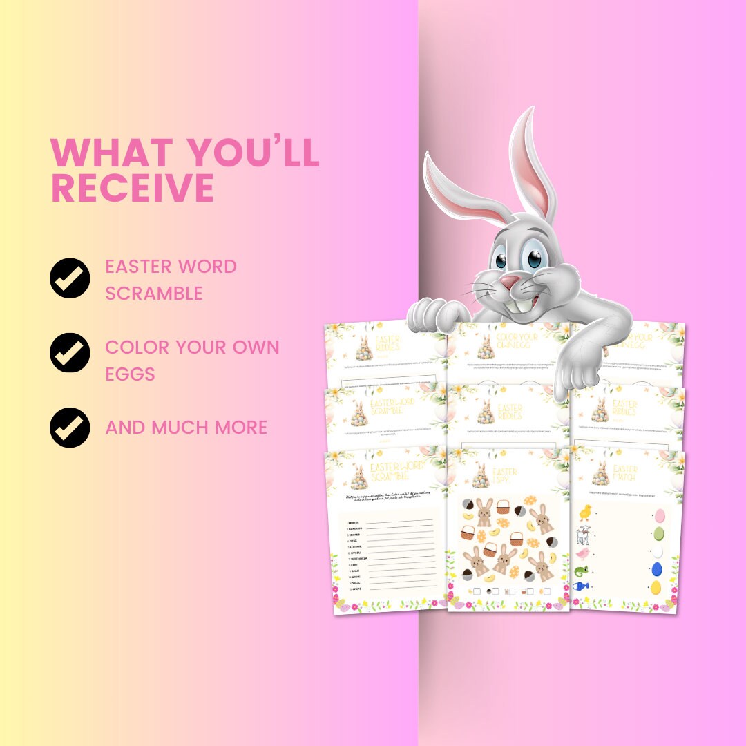 Egg-cellent Easter Fun: Printable Activity Sheet Set - Etsy