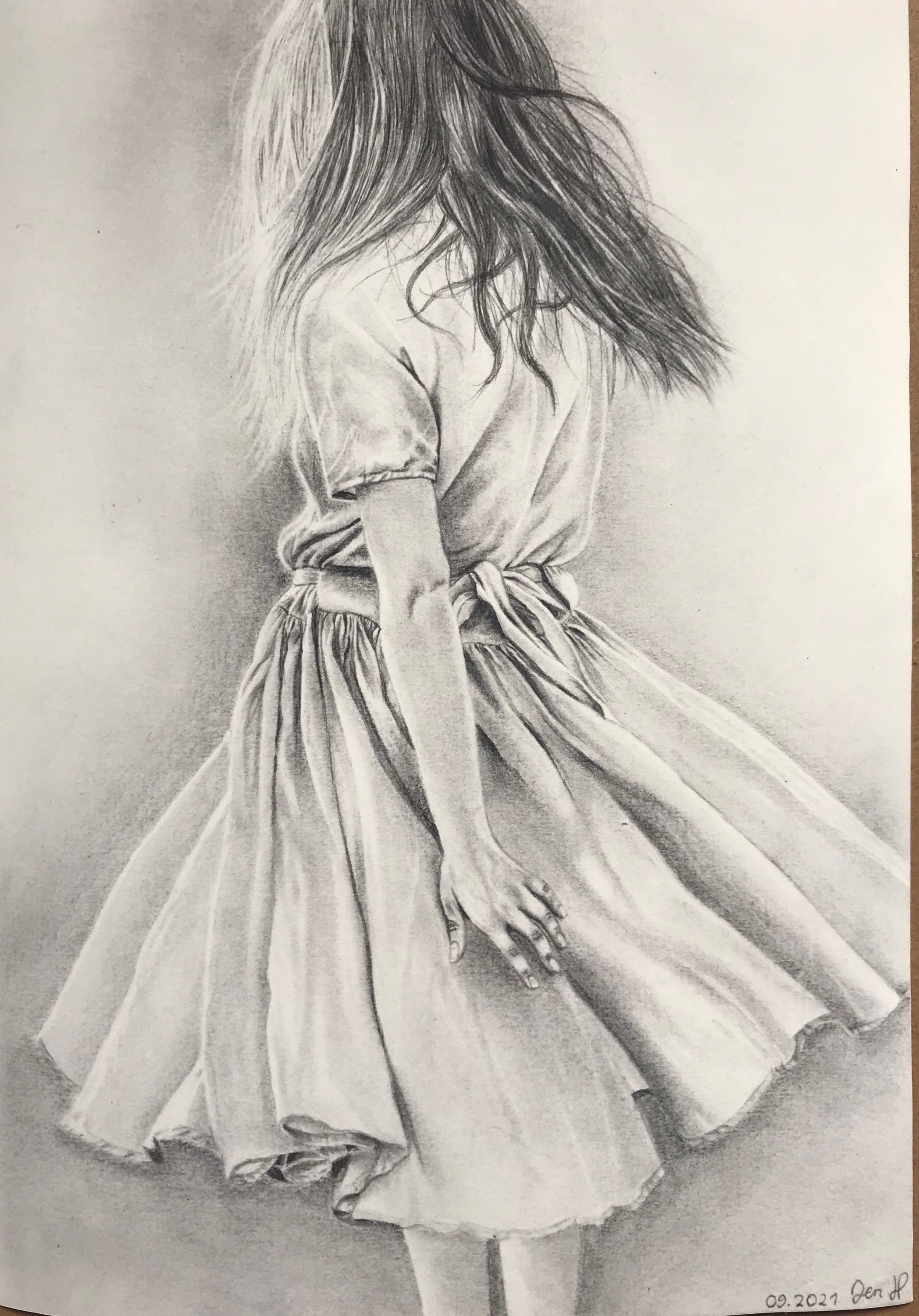Pencil Drawings Of Lonely Girl