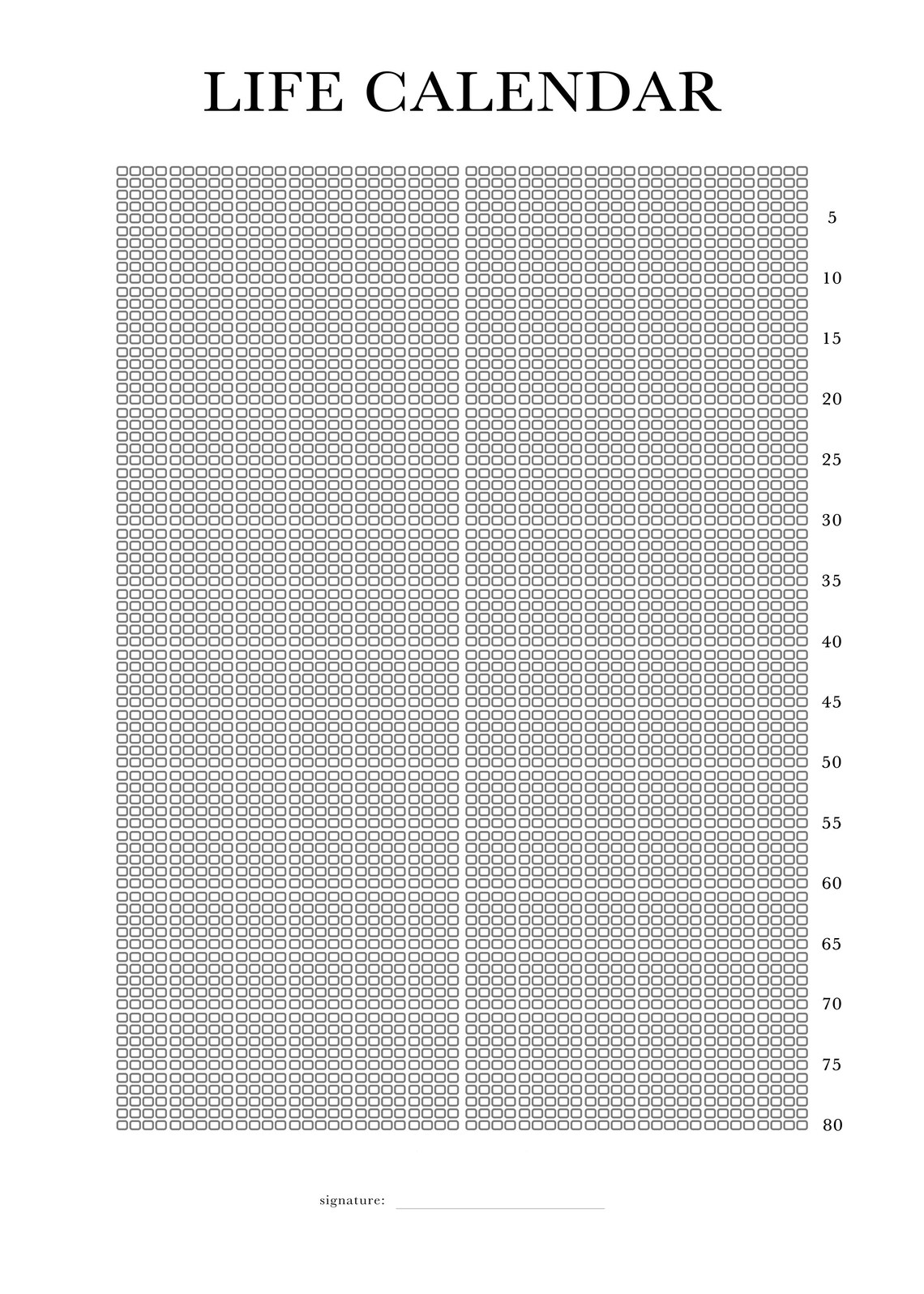 Life Calendar Digital Download Memento Mori Stoicism Stoic Reflection ...