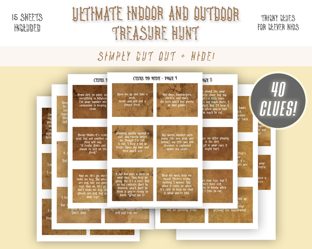Ultimate Indoor and Outdoor Scavenger Hunt | Birthday Treasure Game ...