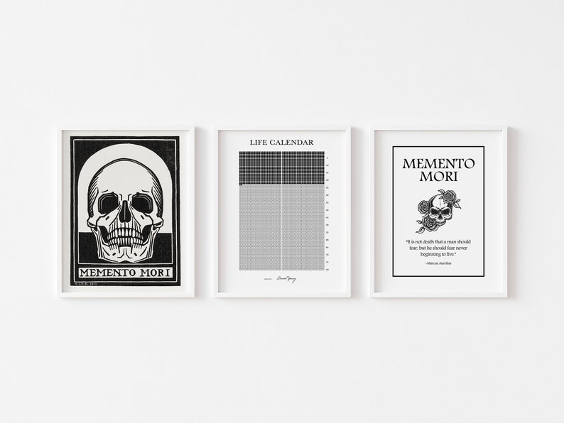 Stoic Art Print Set of 3 | Memento Mori Life Calendar Set | Digital ...
