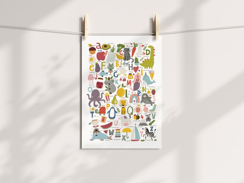Animal Alphabet Poster PRINTABLE Wall Art ABC Poster Kids - Etsy