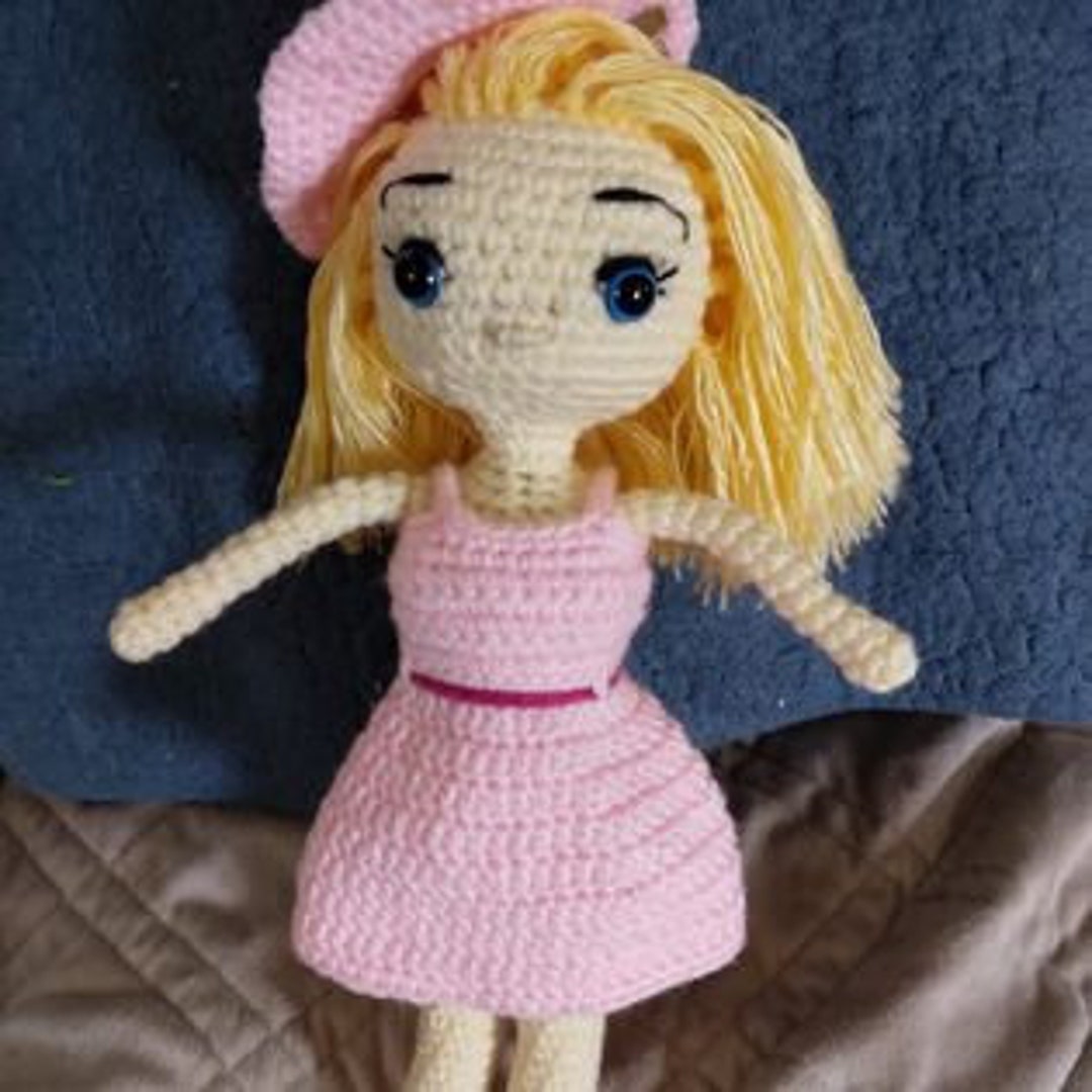 Crochet Blonde Doll & Pink Attire - Etsy