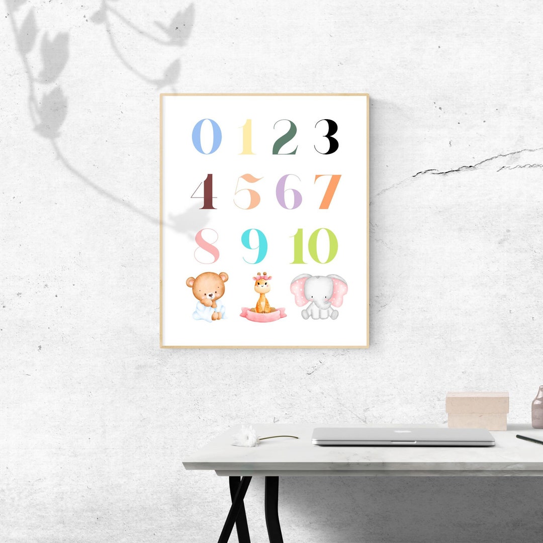 Number Poster, Fun Posters for Kids, Playroom Printable Art, Montessori ...