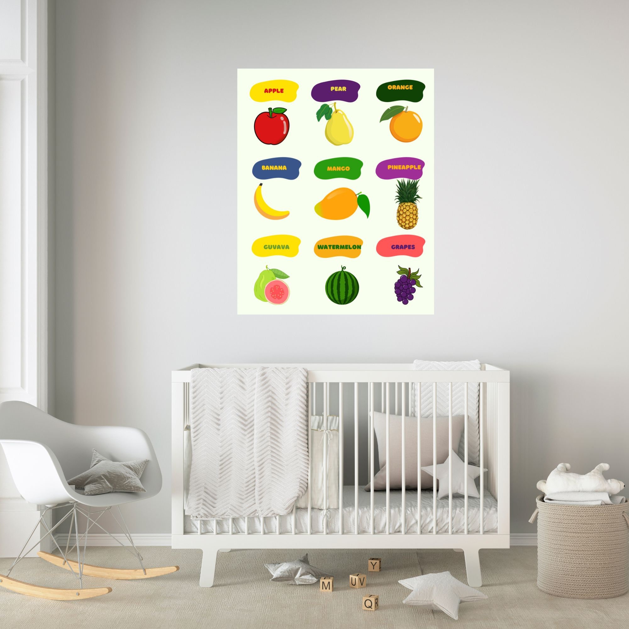 Fruit Wall Art, Fun Posters for Kids, Playroom Printable Art ...