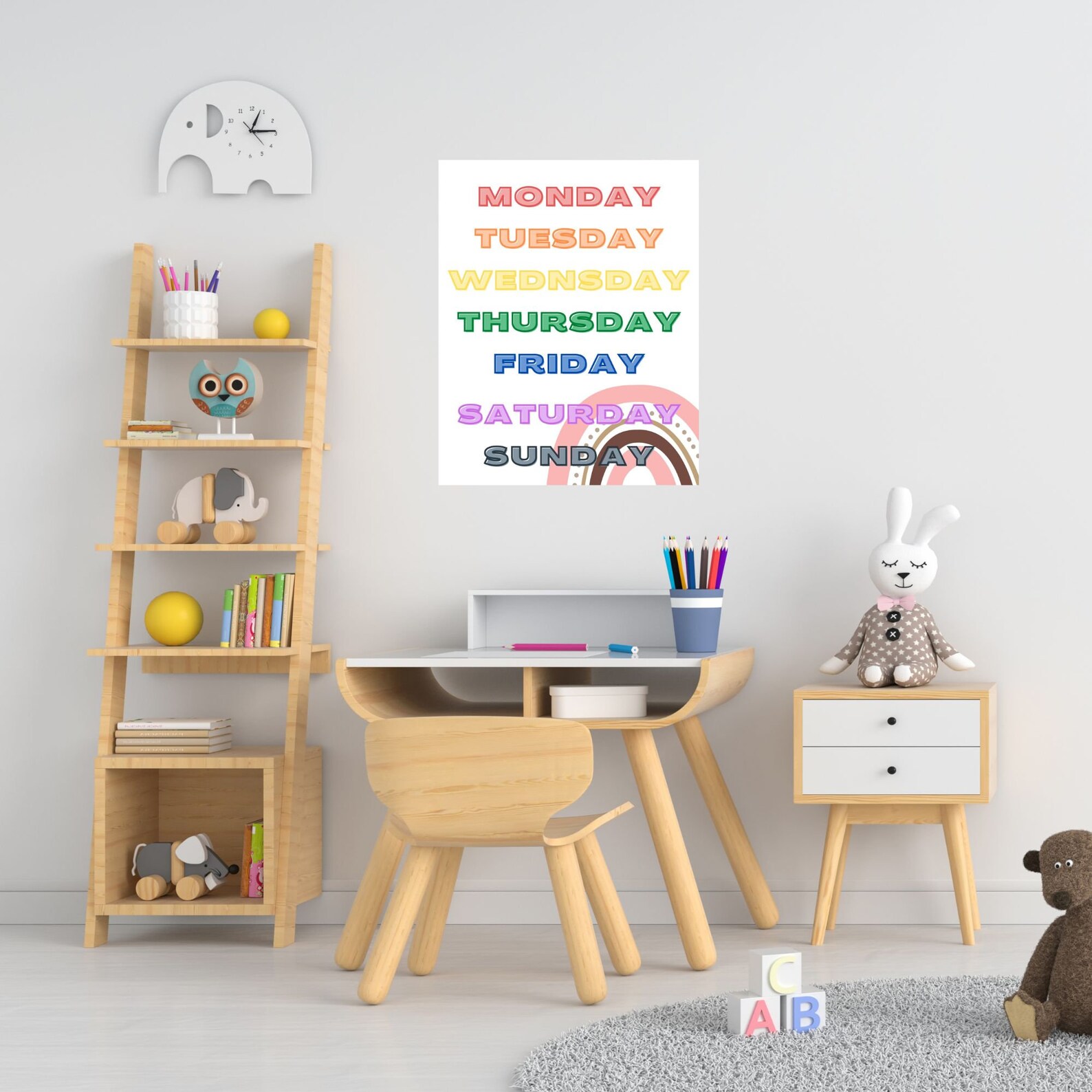 Days of the Week, Fun Posters for Kids, Playroom Printable Art ...