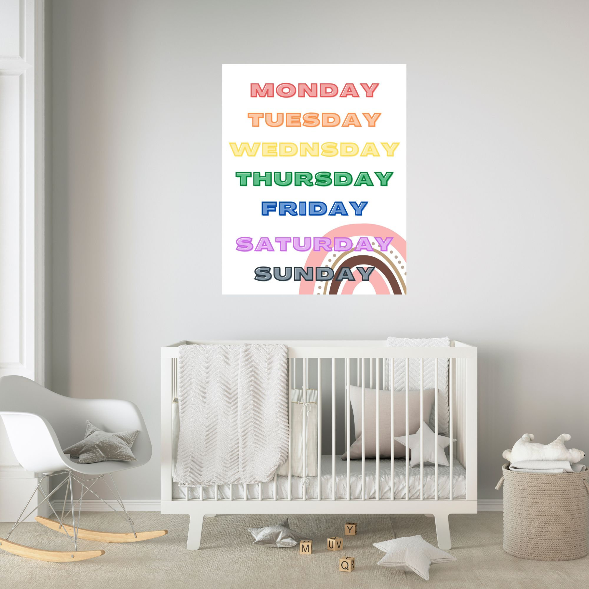Days of the Week, Fun Posters for Kids, Playroom Printable Art ...