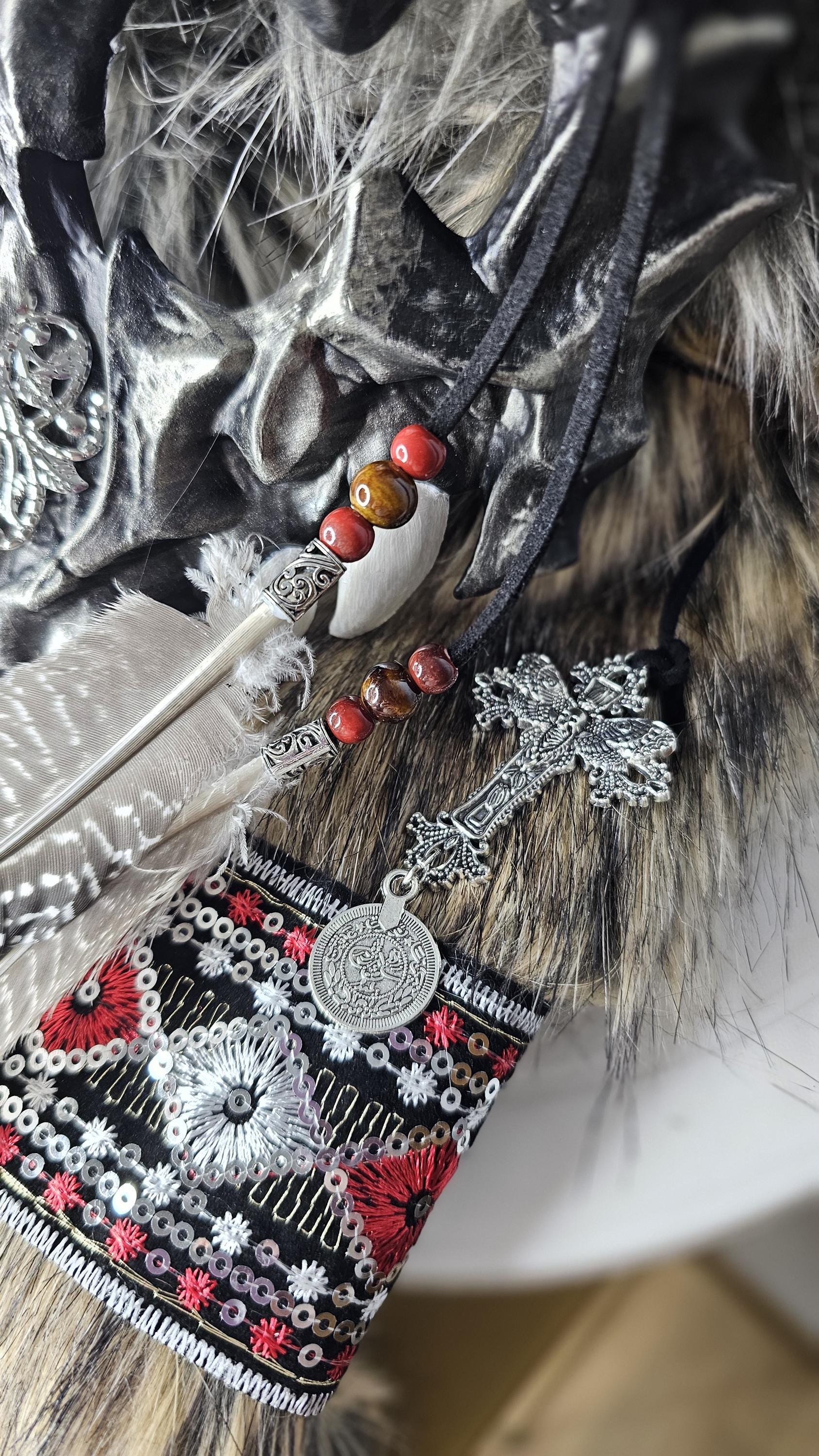 Hawk Moth Wolf Mask Headdress With Silver Filigree - Etsy