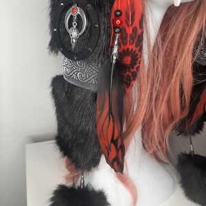 Tribal Black Wolf Skull Fur Headdress - Etsy