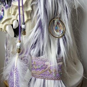 Tribal Amethyst White&purple Wolf Mask Headdress With Rainbow Crystal ...