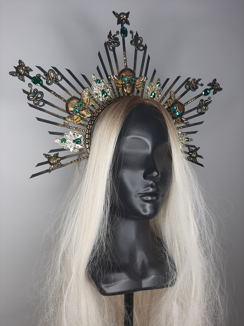 Hawk Moth Skulls and Snakes Halloween Cosplay Halo Crown With - Etsy