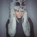 Tribal Amethyst White&purple Wolf Mask Headdress With Rainbow Crystal ...