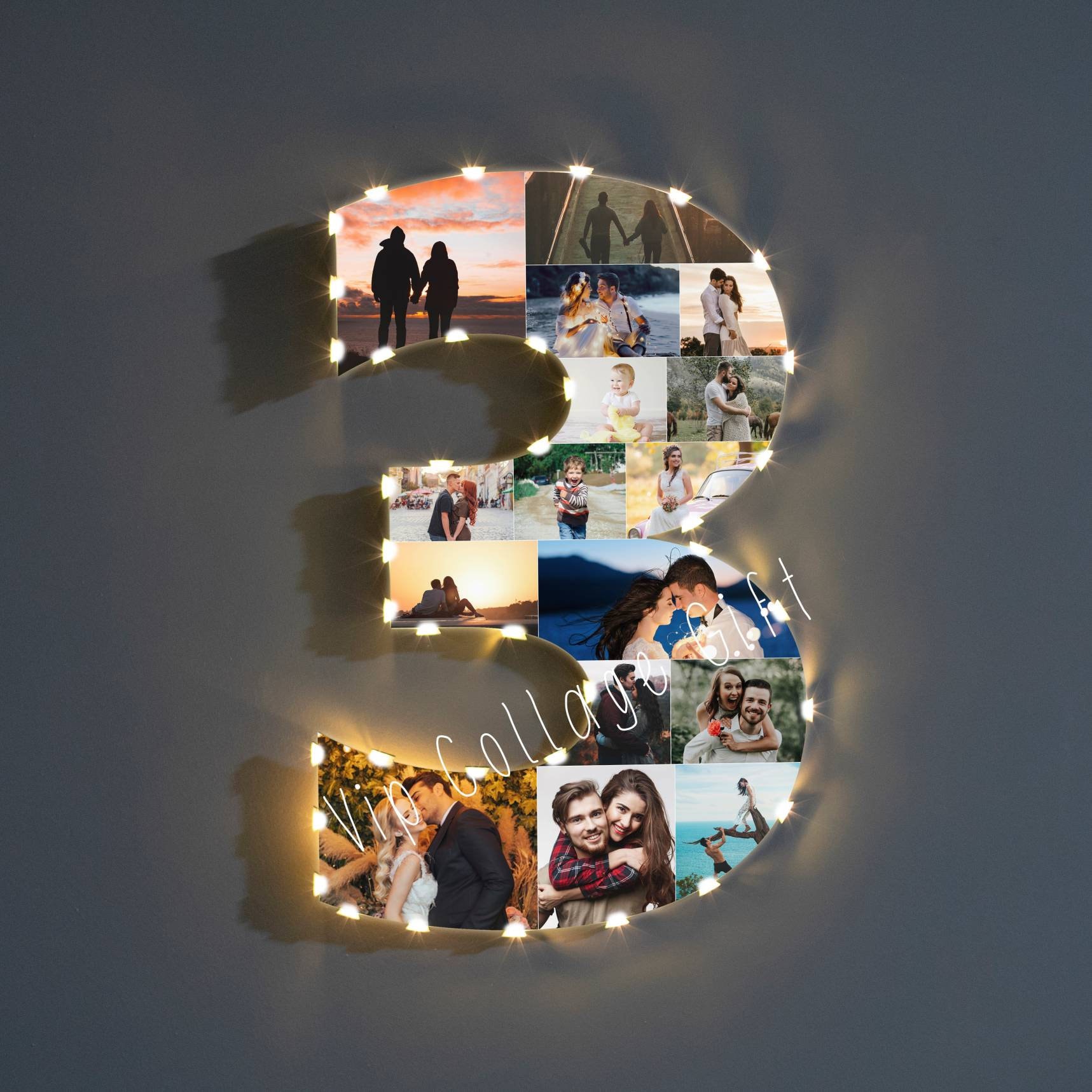 Number Photo Collage Frame for Happy Birthday Gift Unique - Etsy