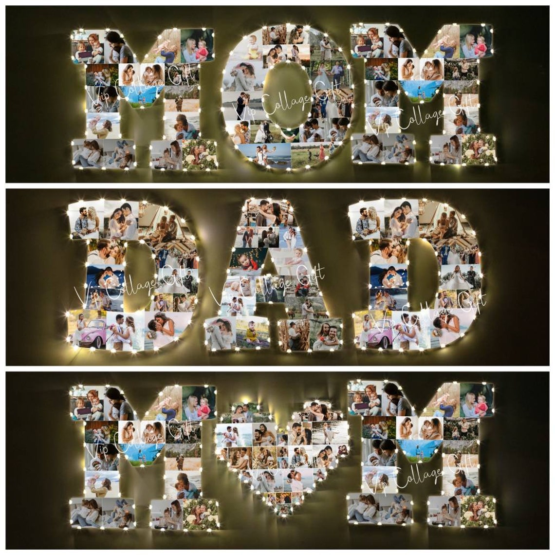 Customized Letter G Photo Collage Lamp for Wall Decor Letter - Etsy