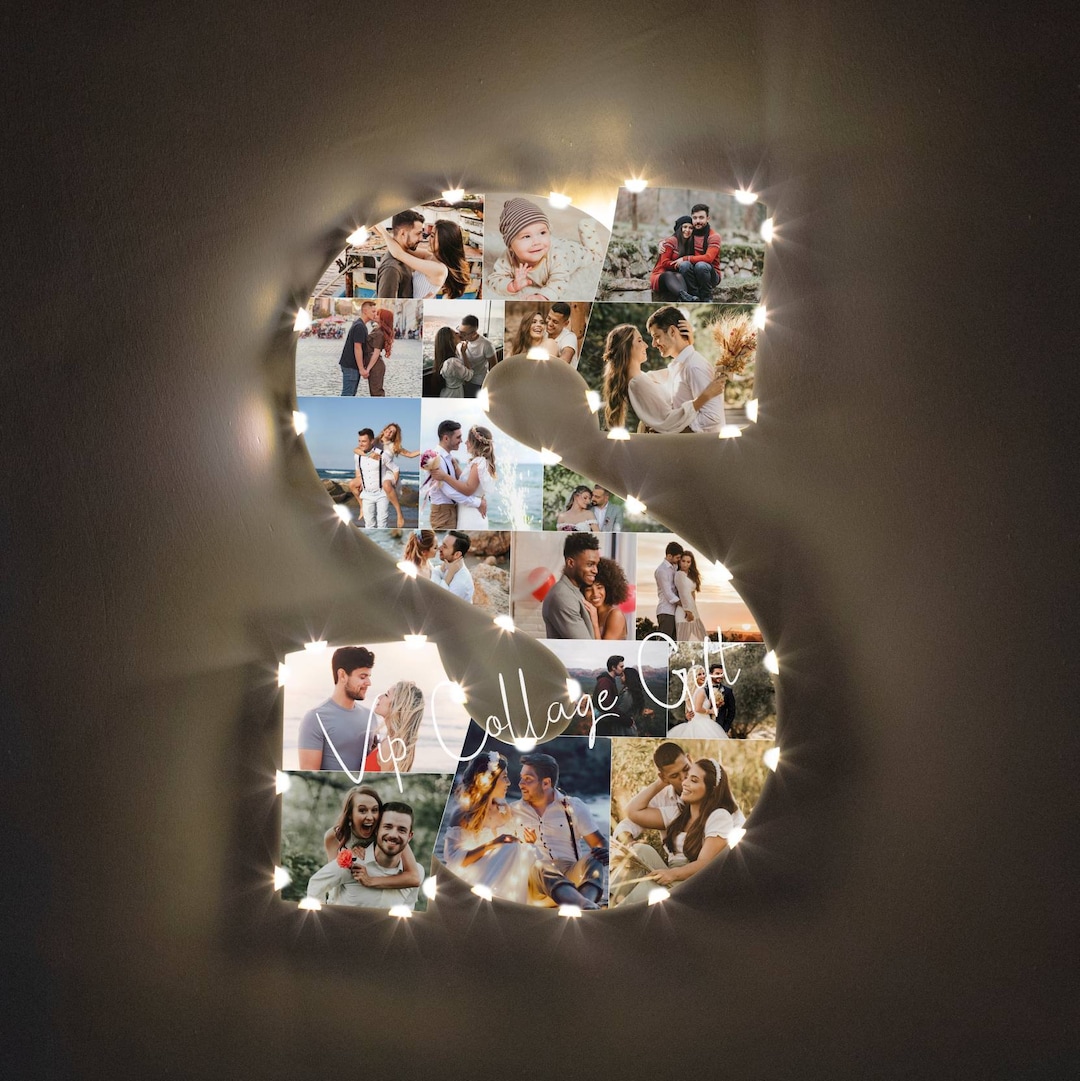 Letter Collage Gift for Couple, Personalized Birthday Gift for ...