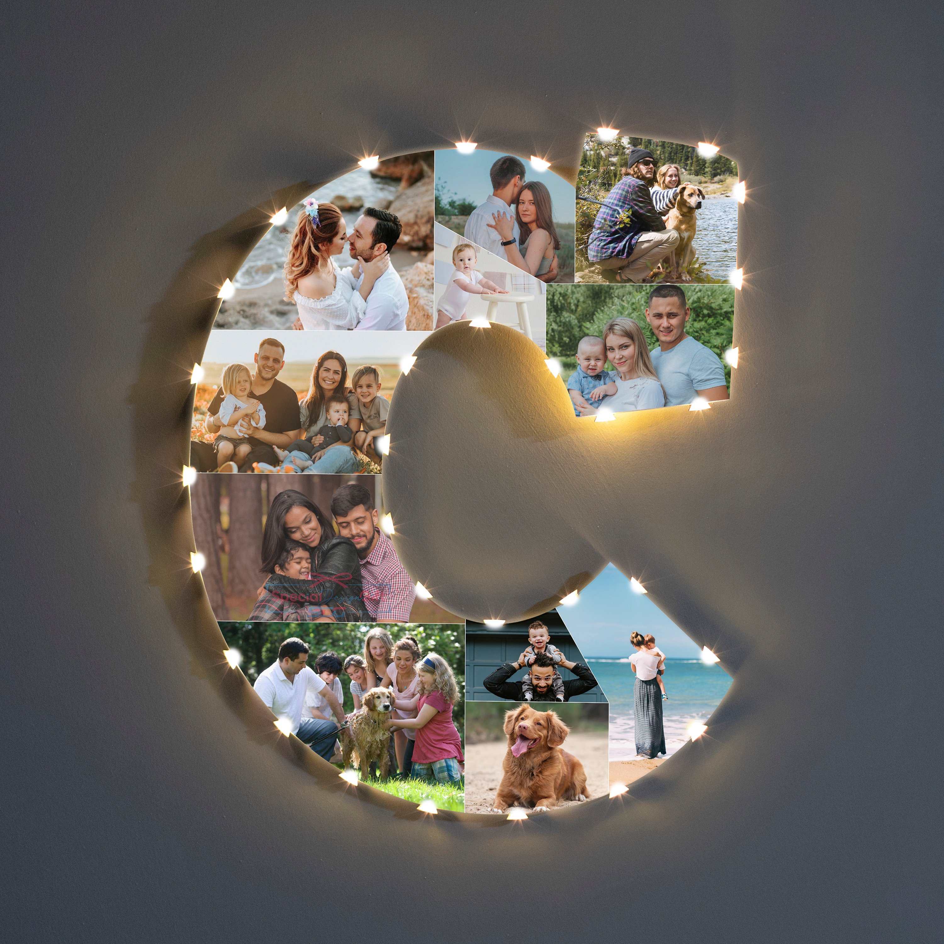 Customized Letter C Photo Collage Gift for Couples, Letter Picture ...