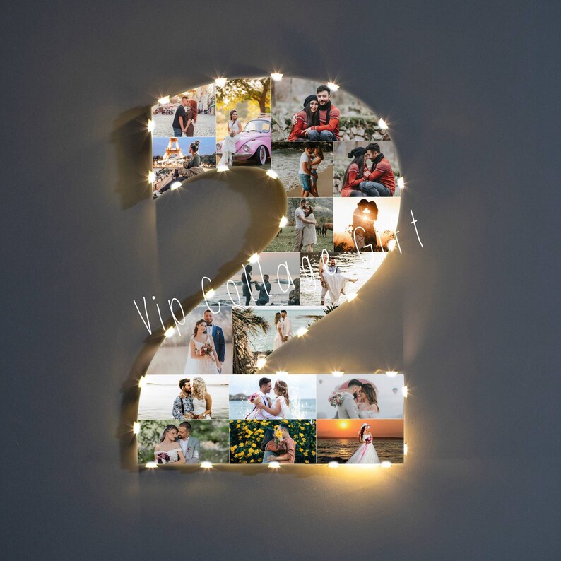 Number Photo Collage Frame for Happy Birthday Gift, Unique Custom ...
