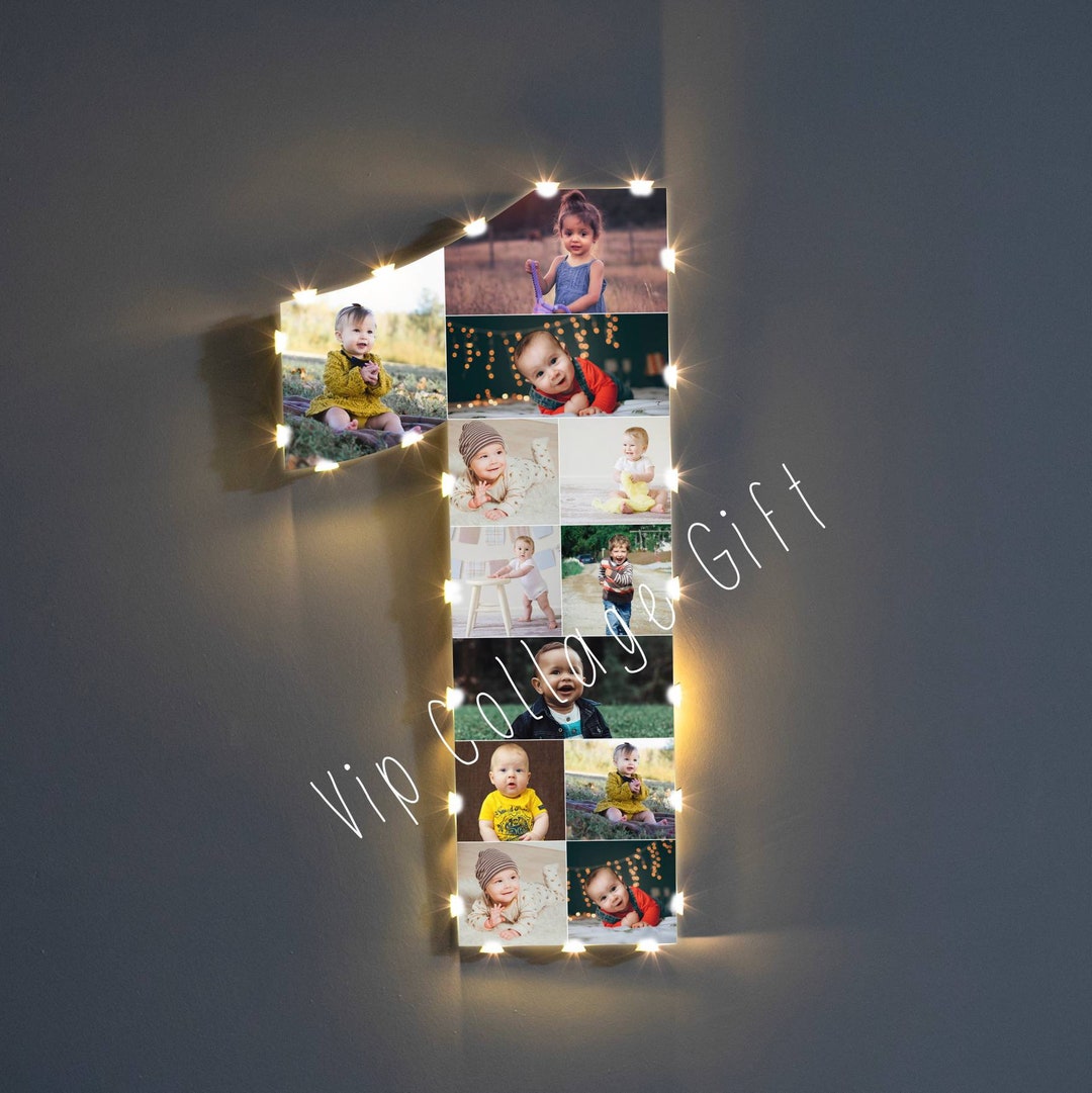 1st Birthday Photo Collage Gift,personalized Baby Birthday Party Gift ...