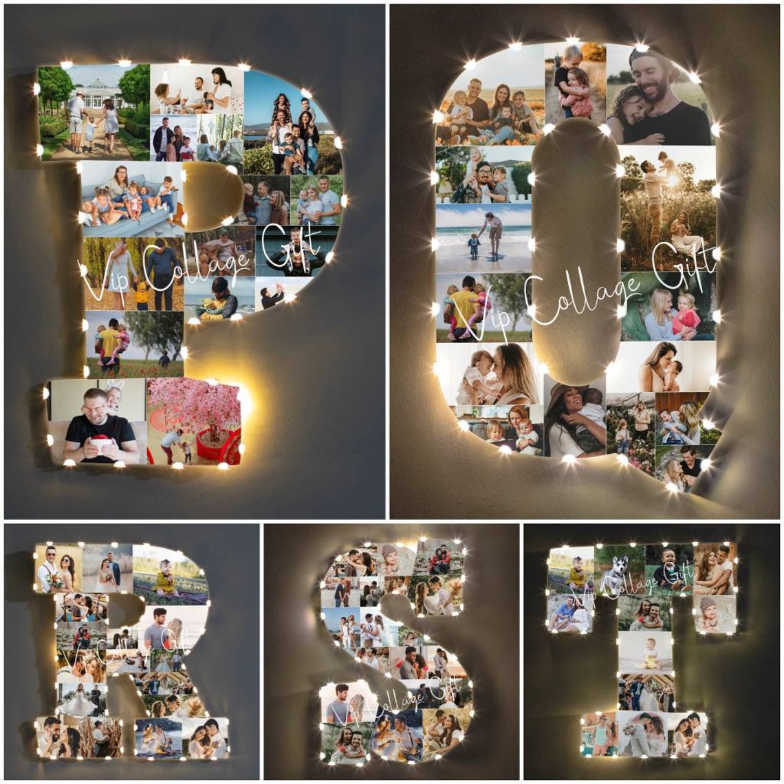 Letter S Photo Collage Letter S Picture Frame Letter S Gift - Etsy