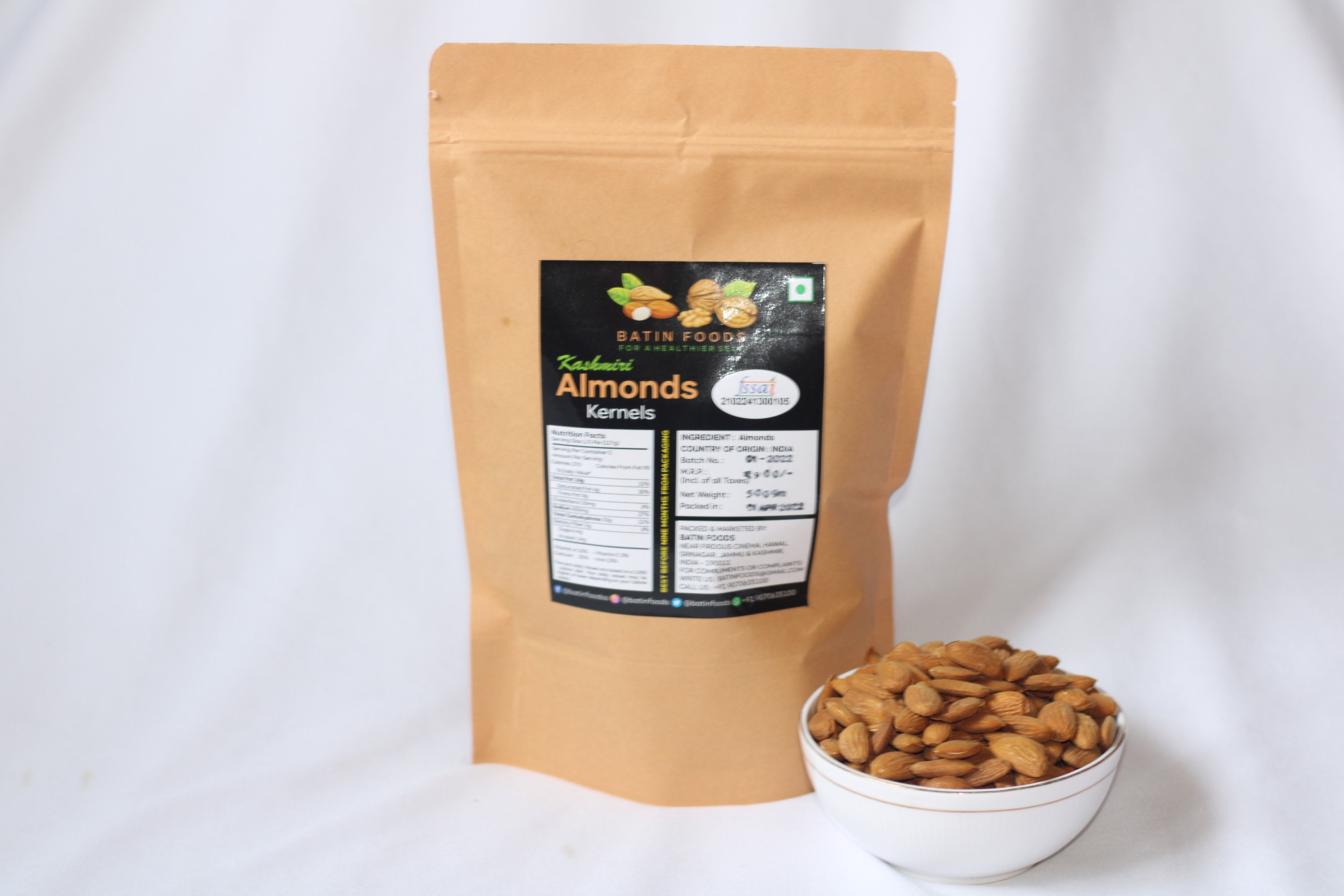 Buy Kashmiri Badam, Oil Rich Badam, 100% Pure and Natural Almonds ...