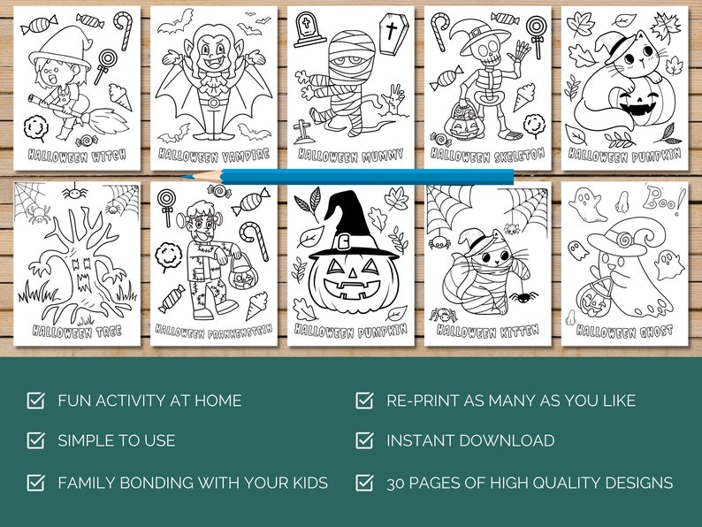 Printable Halloween Coloring Pages Party Activity for Kid and Toddler ...