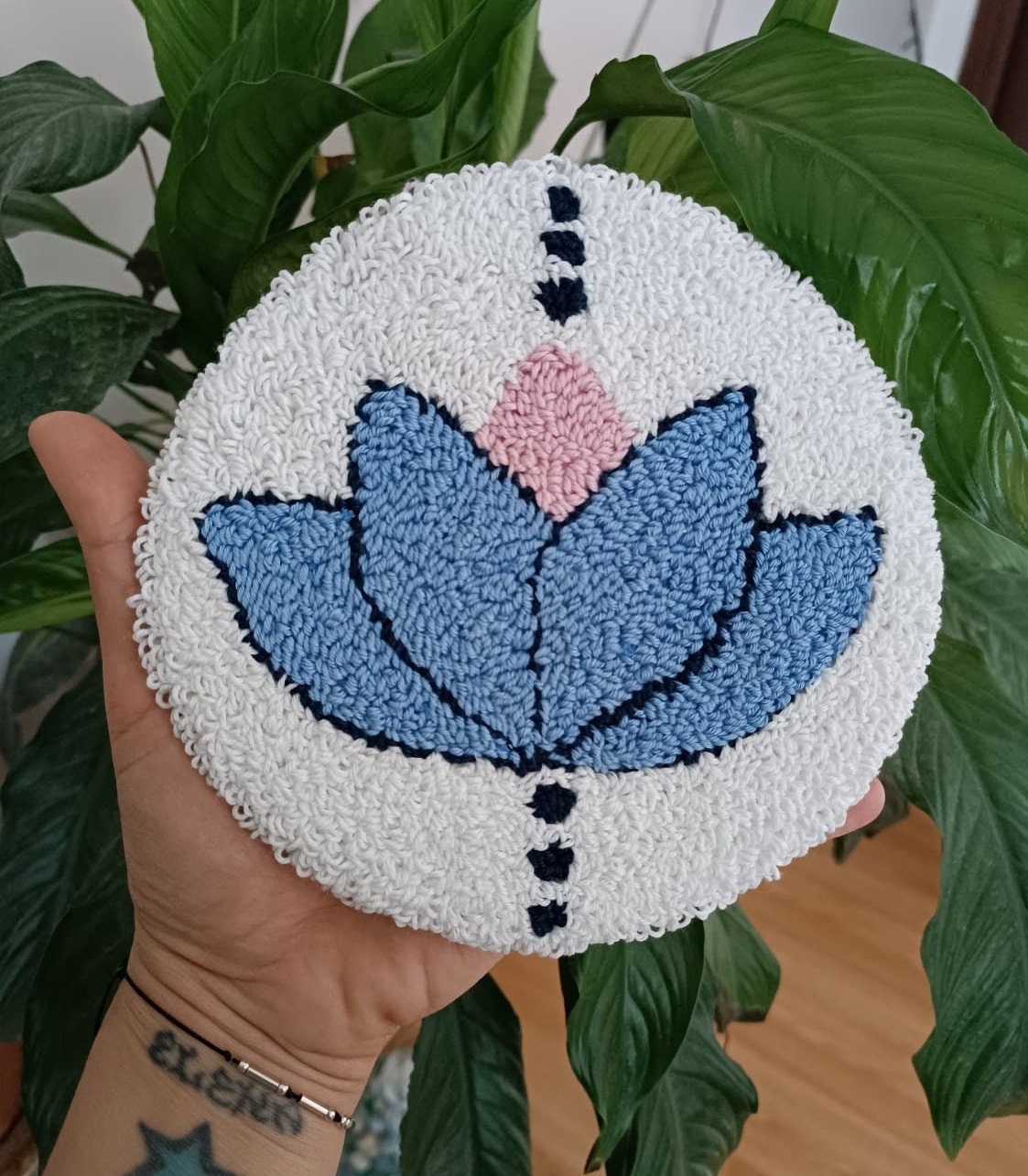 Punch Needle Lotus Flower,lotus Flower Spiritual Healing, Yoga Symbol ...