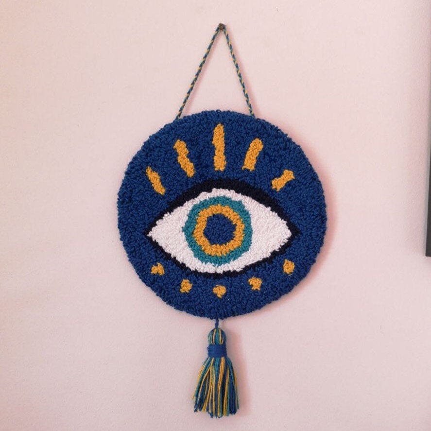 Punch Needle Evil Eye Home Decor Punch Eye Wall Decor Evil - Etsy