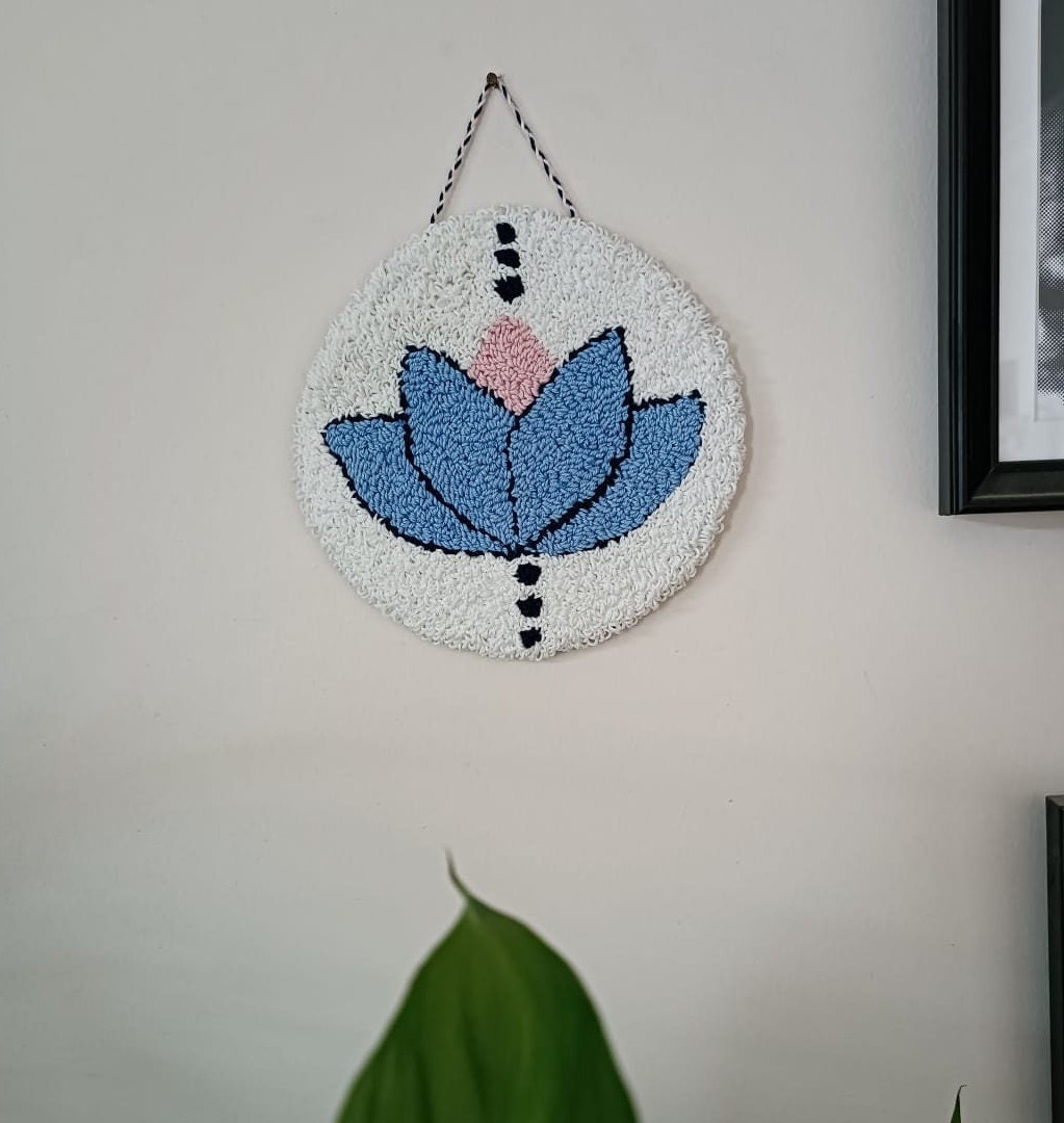 Punch Needle Lotus Flower,lotus Flower Spiritual Healing, Yoga Symbol ...