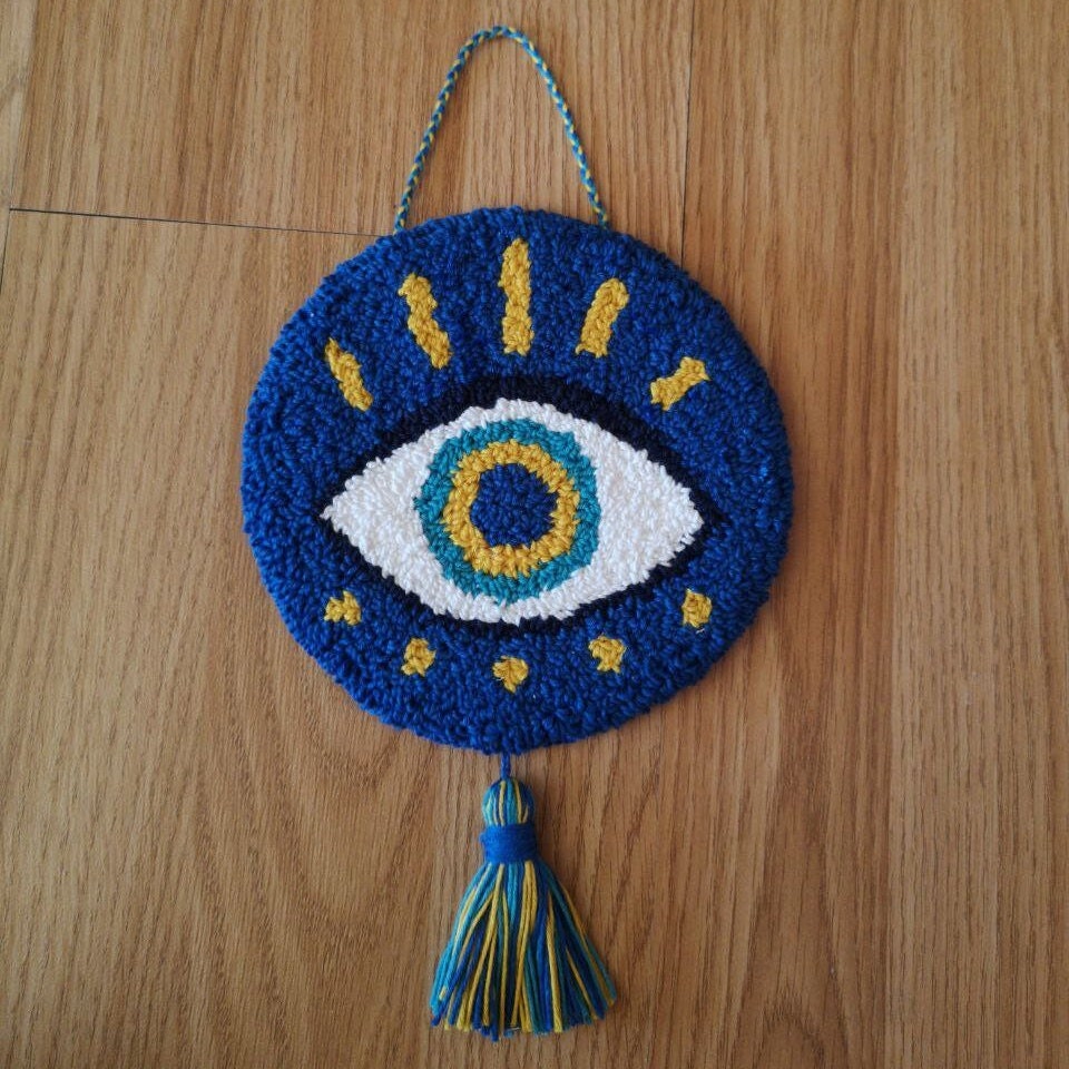 Punch Needle Evil Eye Home Decor Punch Eye Wall Decor Evil - Etsy