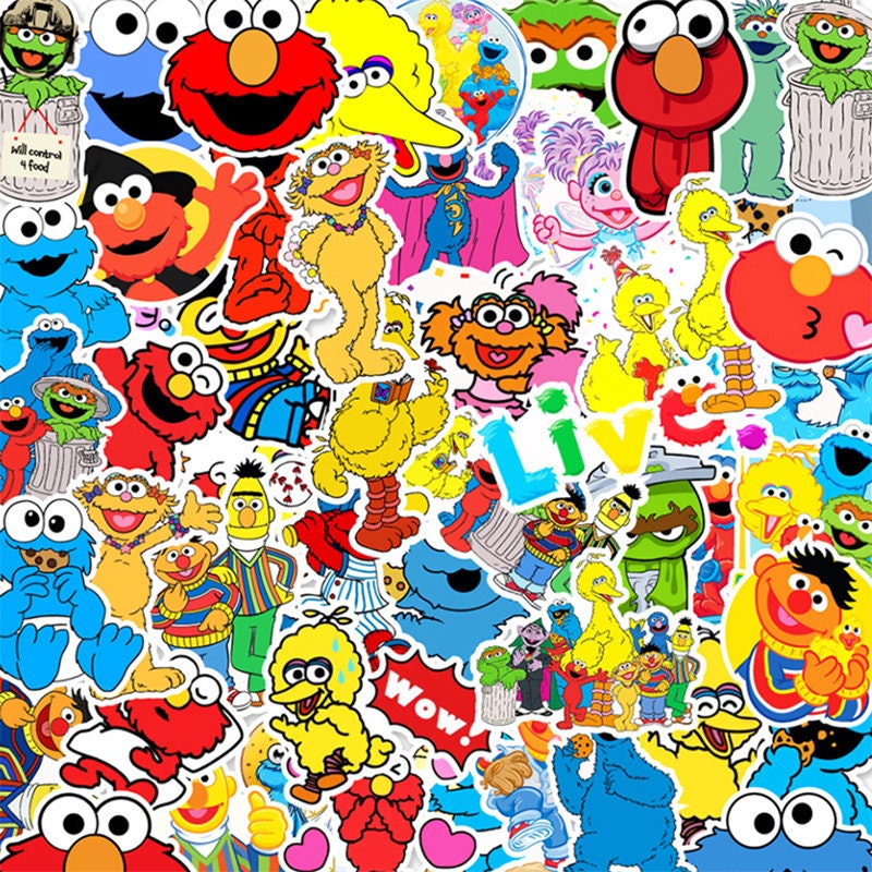 50pcs Sesame Street Party Vinyl Sticker Snowboard Luggage Laptop Phone ...