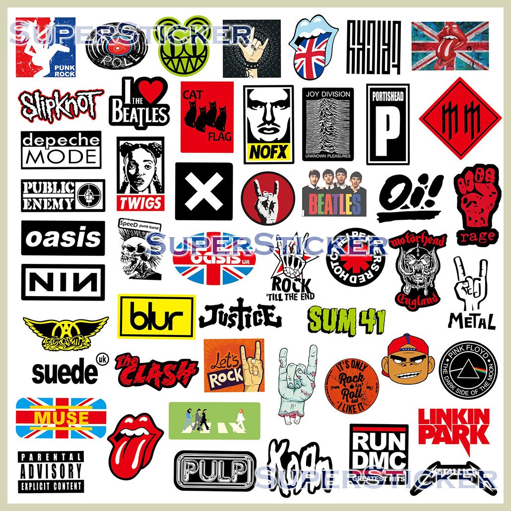 100pcs Rock Punk Music Party Vinyl Sticker Snowboard Luggage Laptop ...