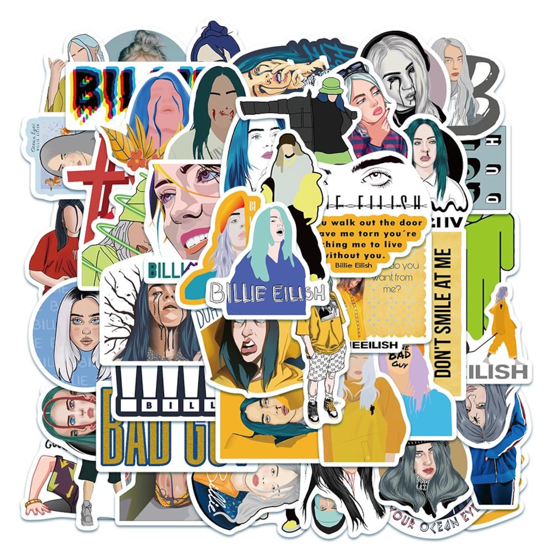 50pcs Pop Singer Billie Eilish Sticker Snowboard Luggage Laptop Phone ...