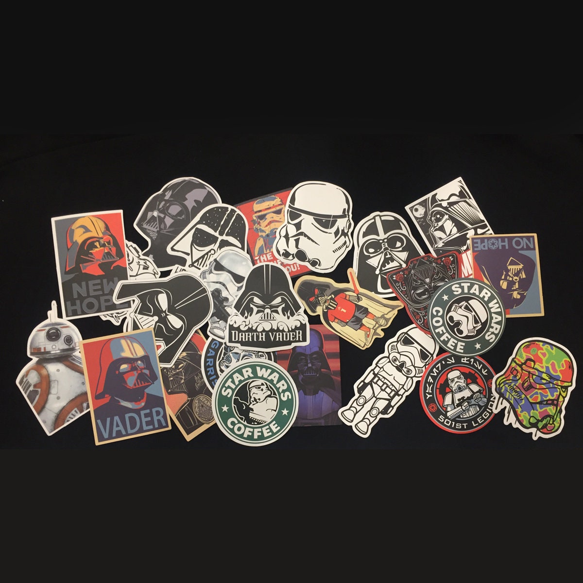 25pcs Starwar Cartoon Vinyl Sticker Snowboard Luggage Laptop Phone ...