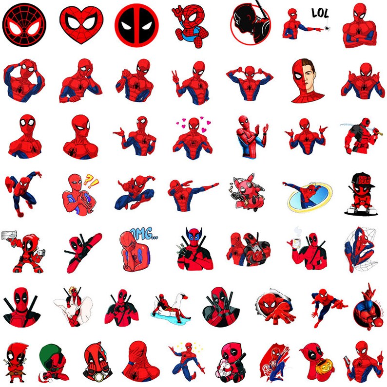50pcs Spider Man Party Vinyl Sticker Snowboard Luggage Laptop Phone ...