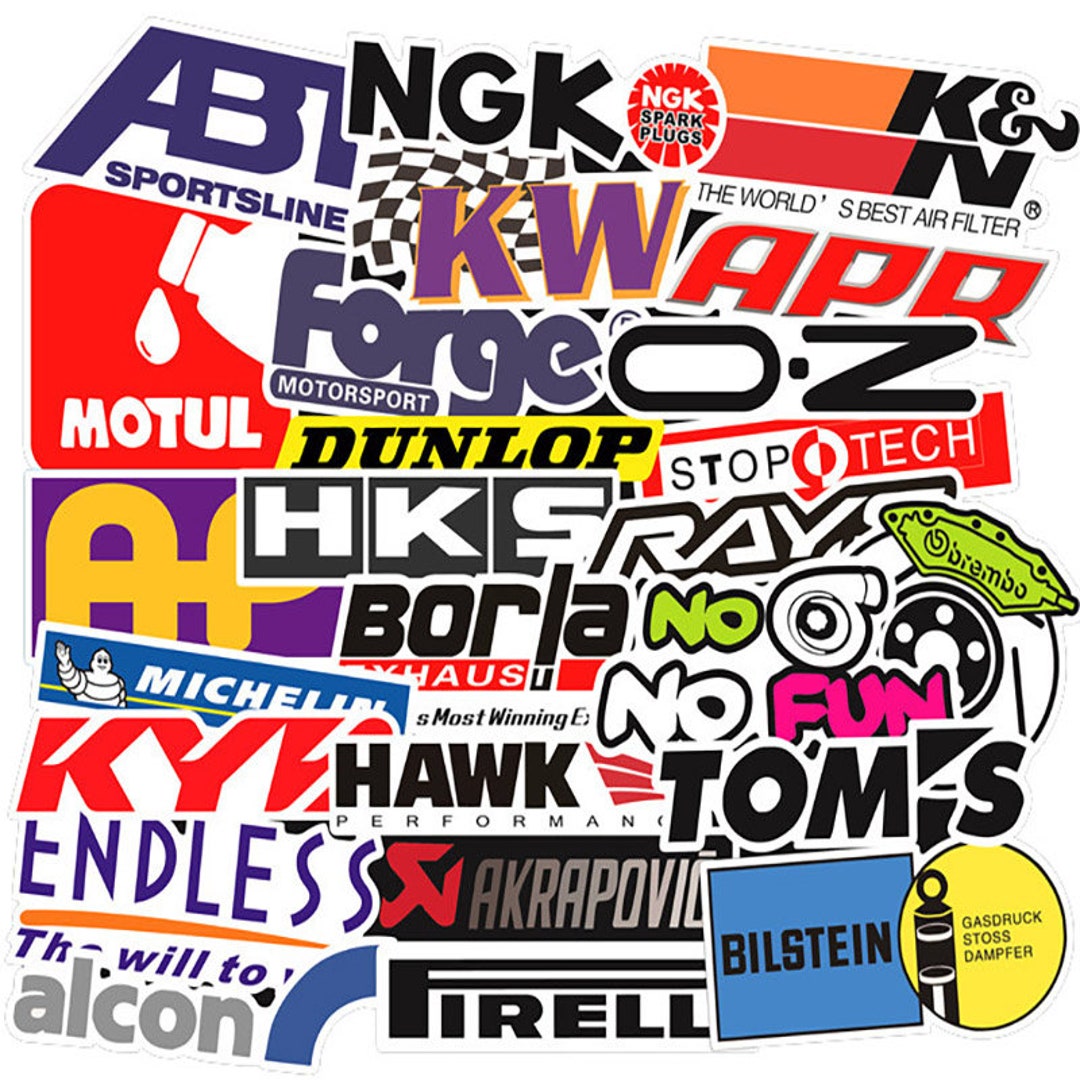 103pcs Car Tuning Modification Logo Vinyl Sticker Snowboard Luggage ...