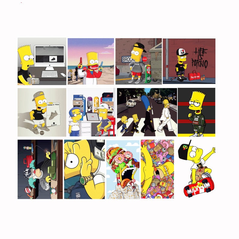 50pcs Simpsons Party Vinyl Sticker Snowboard Luggage Laptop Phone ...