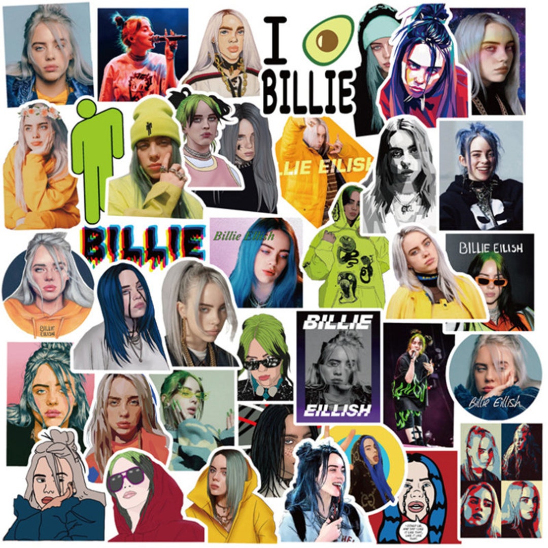 50pcs Pop Singer Billie Eilish Sticker Snowboard Luggage Laptop Phone ...