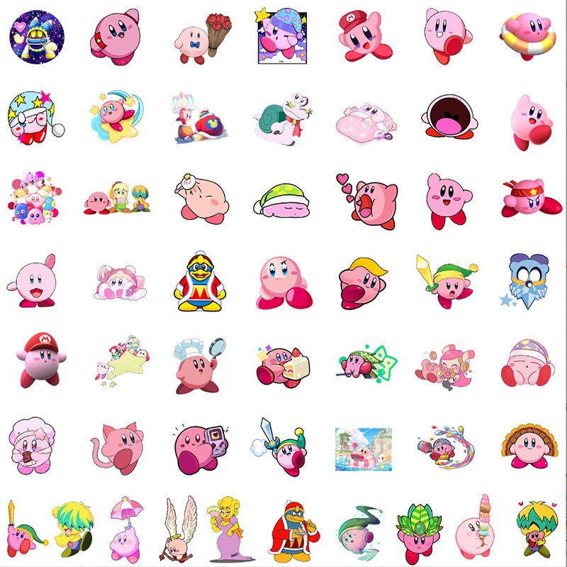 50pcs Kirby Party Vinyl Sticker Snowboard Luggage Laptop Phone ...