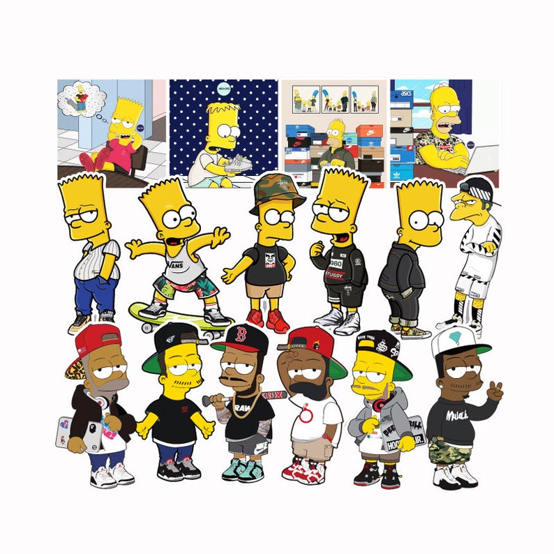 50pcs Simpsons Party Vinyl Sticker Snowboard Luggage Laptop Phone ...