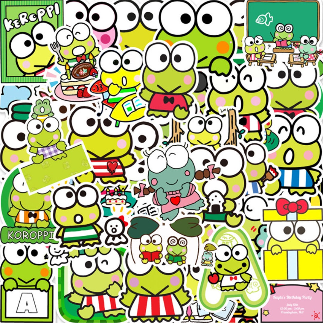 50pcs Keroppi Party Vinyl Sticker Snowboard Luggage Laptop Phone ...