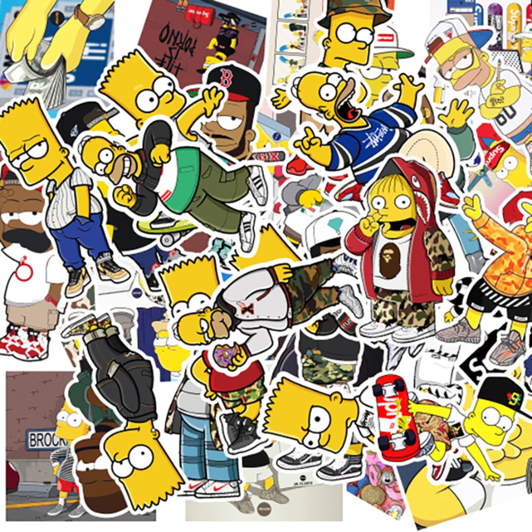 50pcs Simpsons Party Vinyl Sticker Snowboard Luggage Laptop Phone ...