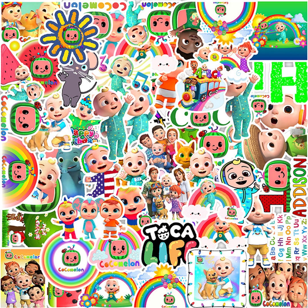 50pcs Cocomelon Party Vinyl Sticker Snowboard Luggage Laptop Phone ...