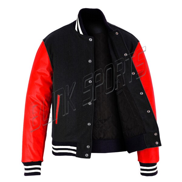 Red White and Black Varsity Jacket - Etsy