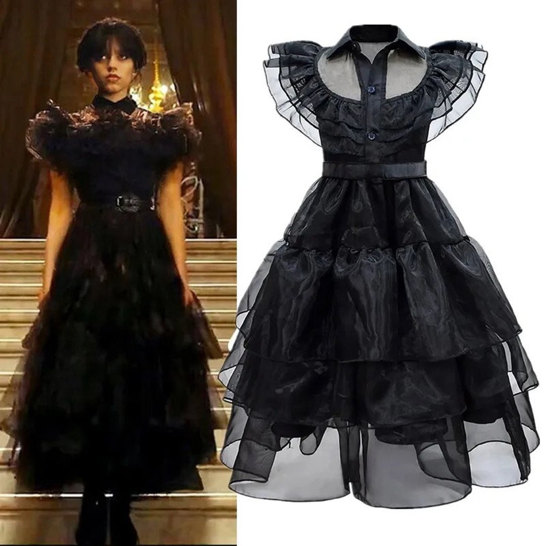 Wednesday Addams black dress from the Netflix Drama Wednesday - Etsy España