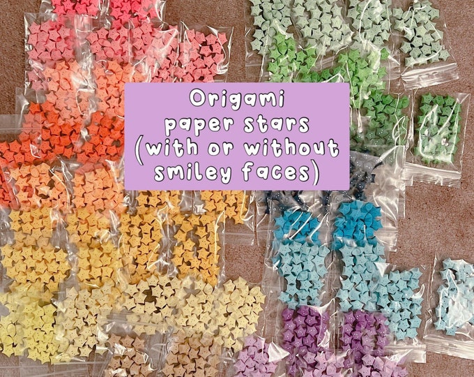 Pastel Motivational Quote Box Frame With Origami Stars, Japanese Lucky ...