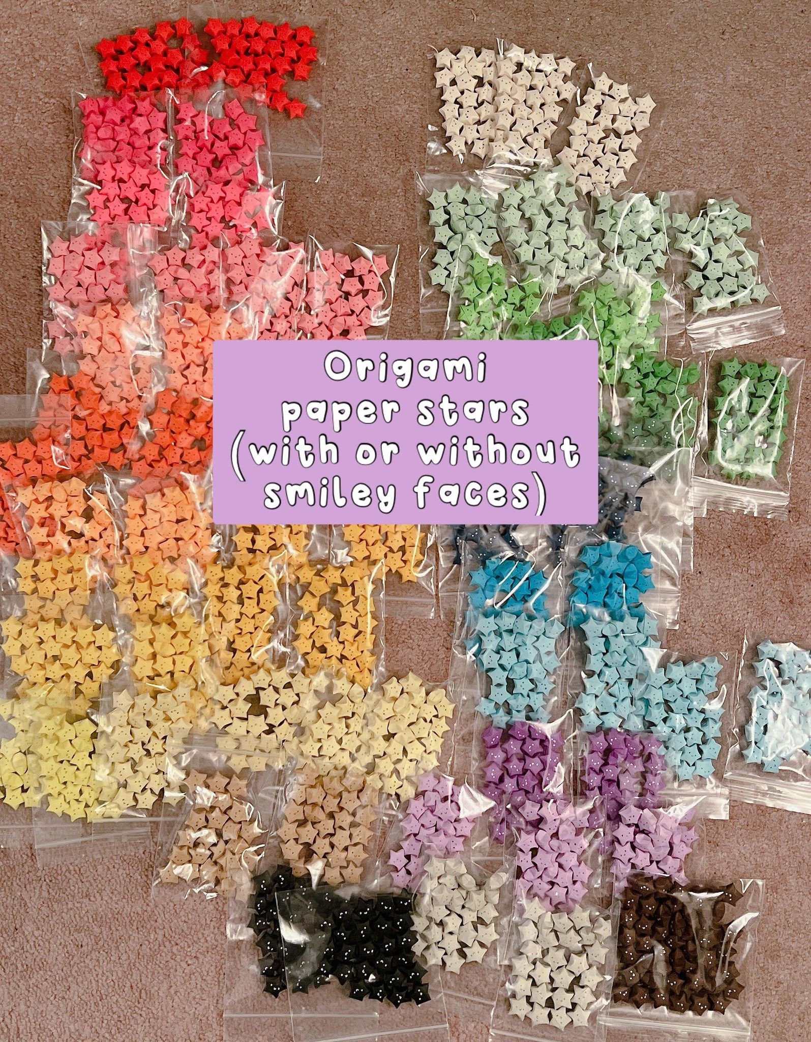 Origami Paper Stars (with or Without Smiley) - Etsy