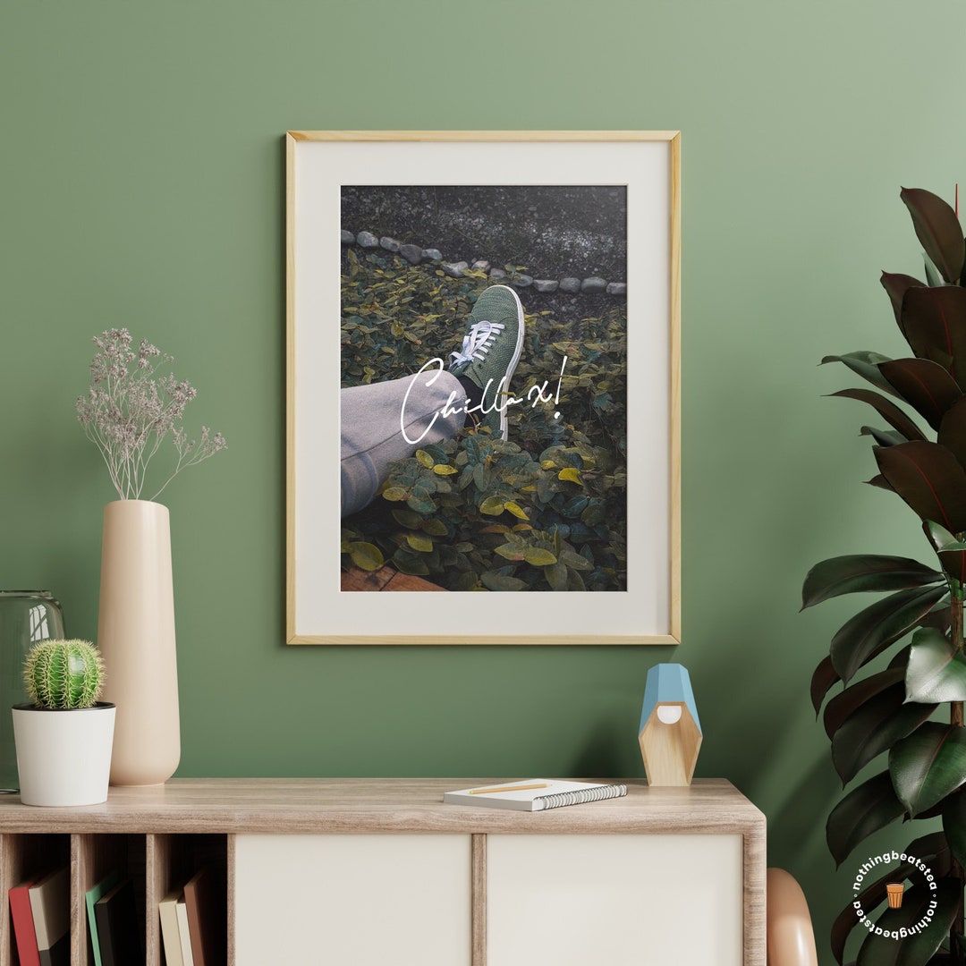 Chillax Typography Printable Poster, Digital Wall Art for Living Room ...