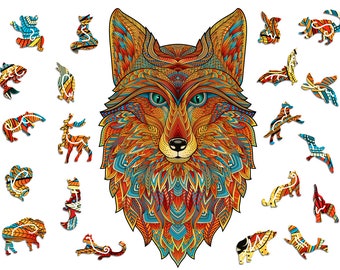 Wooden Fox Jigsaw Puzzle - Etsy