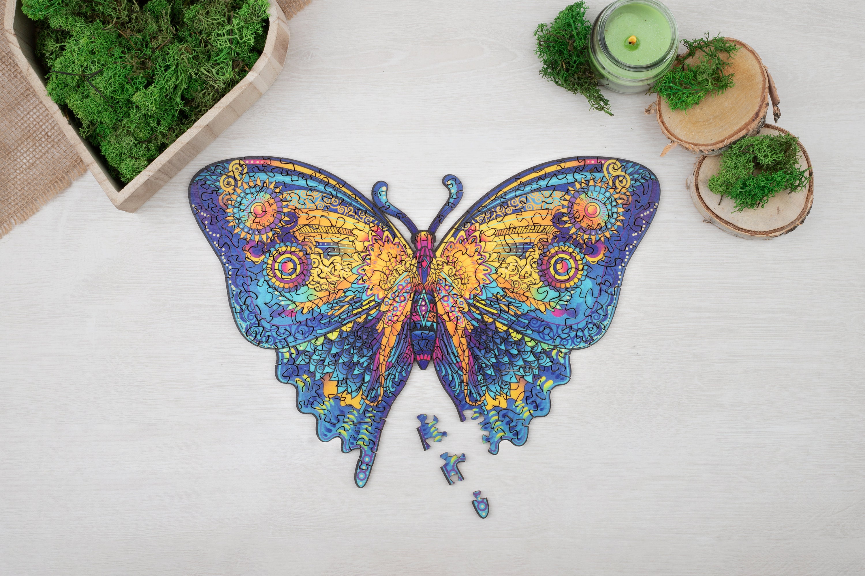 Adawoo Butterfly Wooden Jigsaw Puzzle: Unique Animal Shapes - Etsy